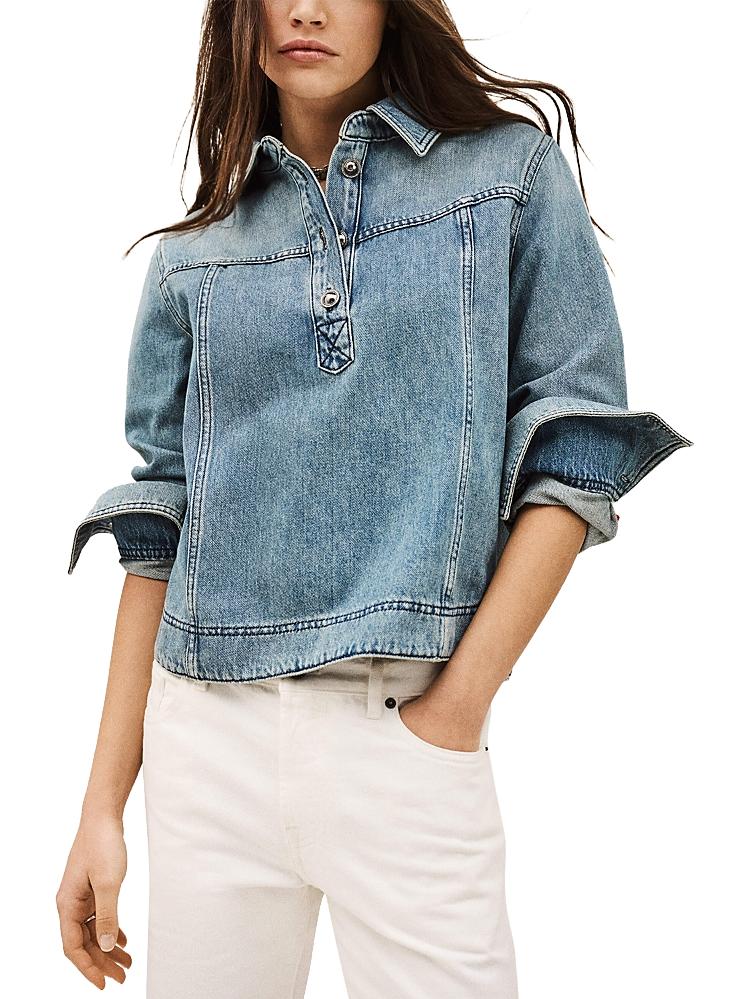SAM EDELMAN Cinch Waist Denim Jacket